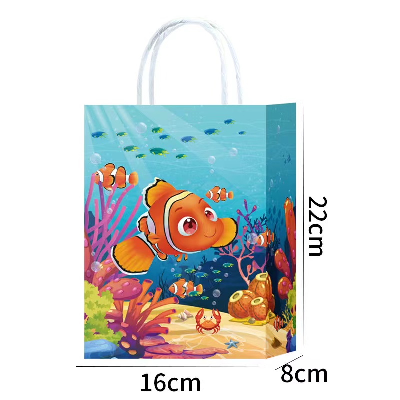 8pcs Nemo Party Supplies Paper Bags Nemo Sea Life Gift Bags Ocean ...