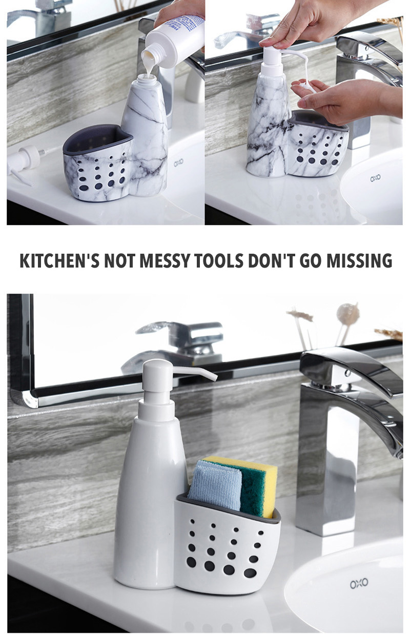 【MORA】Soap Dispenser 2in1 Dishwashing Soap Container Set Sponge ...