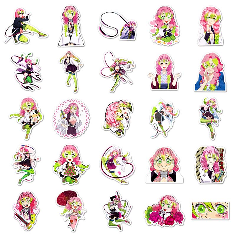 50pcs Kanroji Mitsuri Anime Stickers Demon Slayer Sticker DIY ...