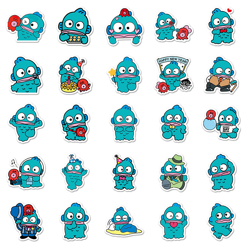 50pcs Sanrio Ugly Fish Hangyodon Anime Stickers Kid Decal Toy Phone ...