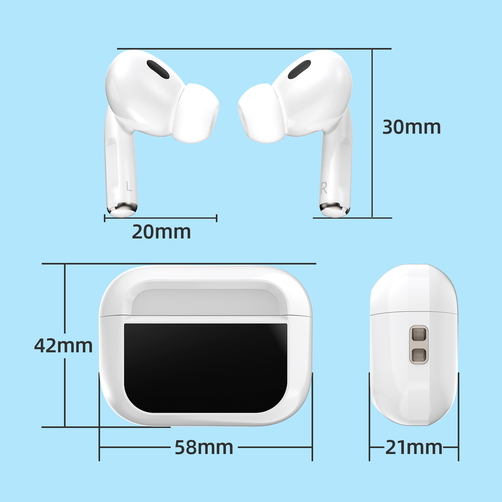 GOOJODOQ Screen Bluetooth Earphones with Microphone Wireless Earpods ...