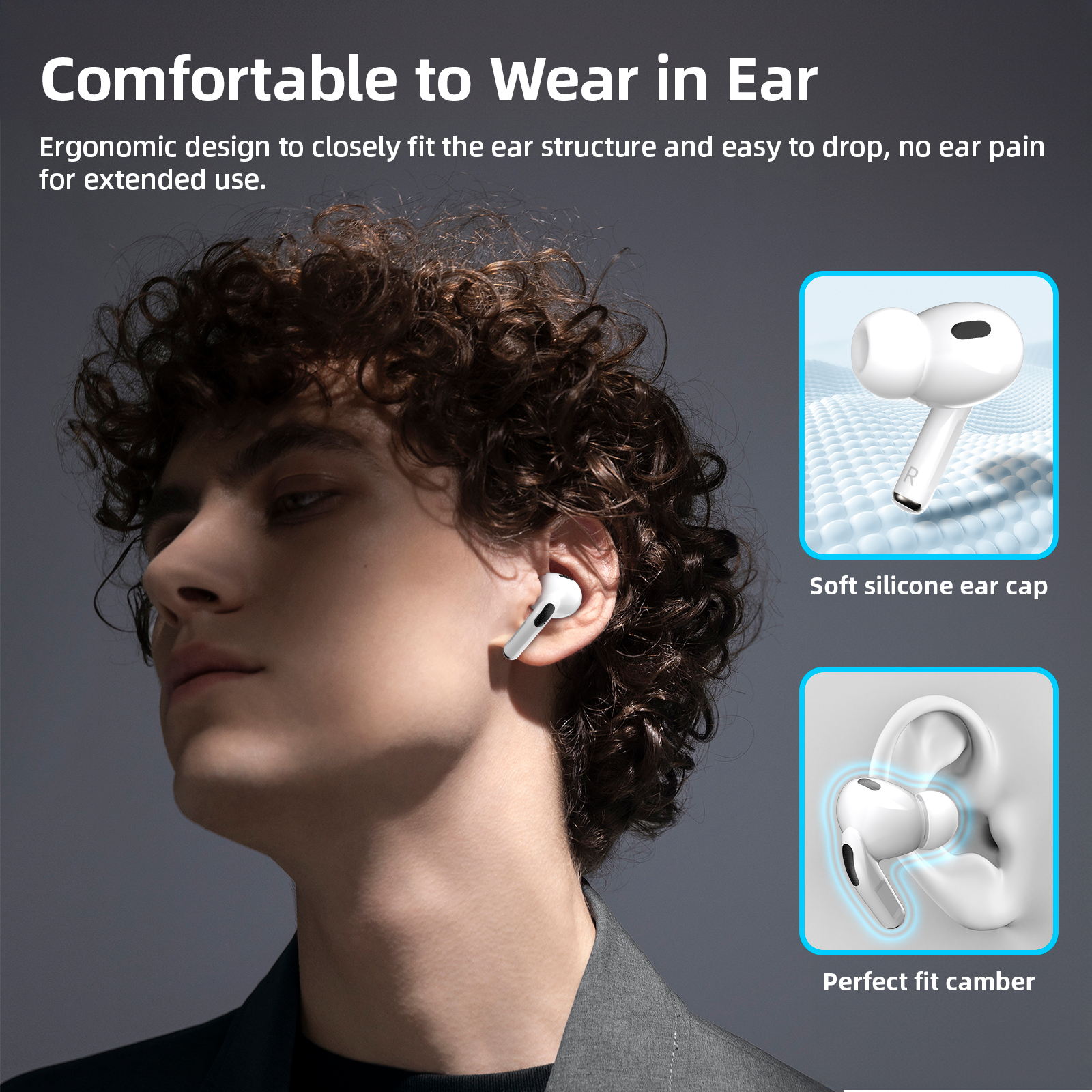 GOOJODOQ Screen Bluetooth Earphones with Microphone Wireless Earpods ...