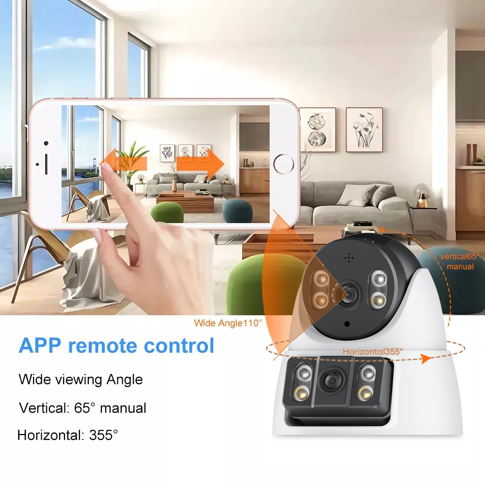 V380 PRO Q1 Plus Dome Dual Lens 4MP Indoor CCTV Camera Full Color HD ...