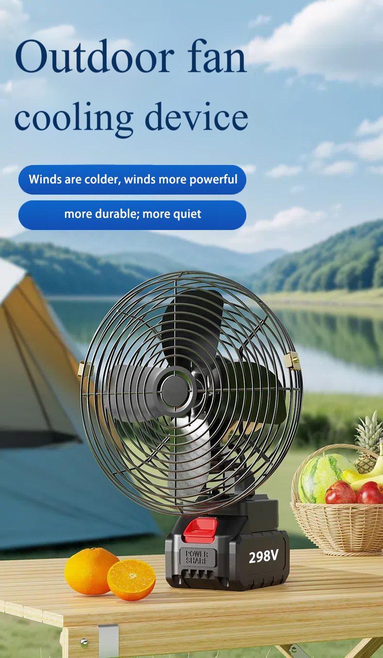 Portable lithium Battery Fan 8-Inch High Power Outdoor Cooling Fan ...