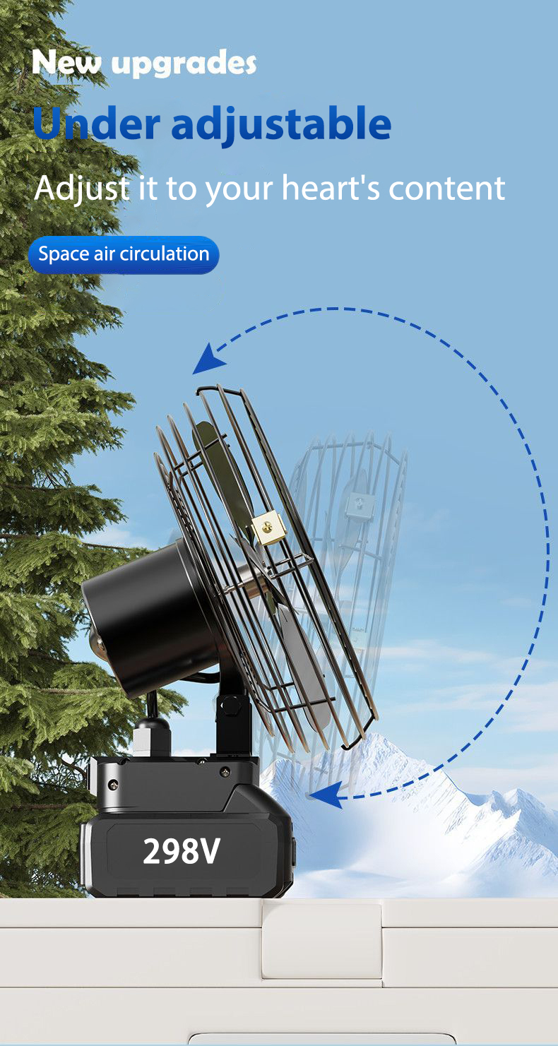 Portable lithium Battery Fan 8-Inch High Power Outdoor Cooling Fan ...