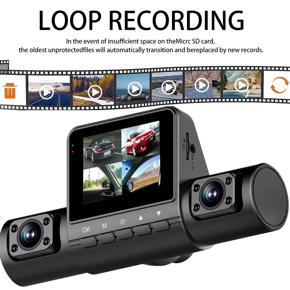 Four-Channel Dash Cam 1080P Driving Recorder HD 1080P Front Inside Rear ...
