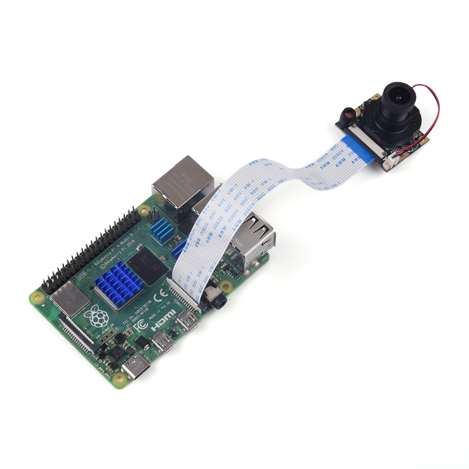 Raspberry Pi Night Vision HD Camera Module with Fill Light, Cable 5MP Wide Angle Kit for ...