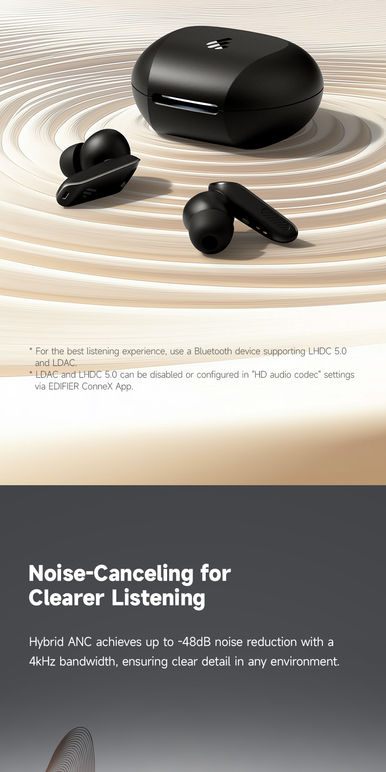 EDIFIER NeoBuds Plus -48dB ANC Hi-Res Audio Wireless Earbuds 6 ...