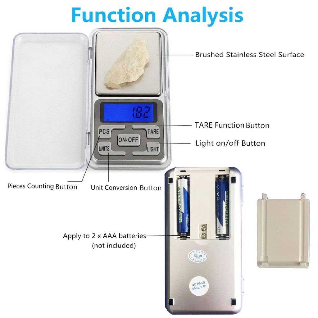 Food Travel Scale Portable Pocket Scale Gram Capacity 500g Degital ...