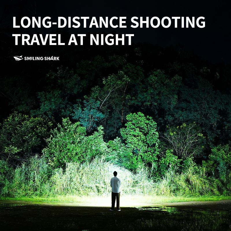 SMILING SHARK LED Headlight White Red Light Super Bright Work Light ...