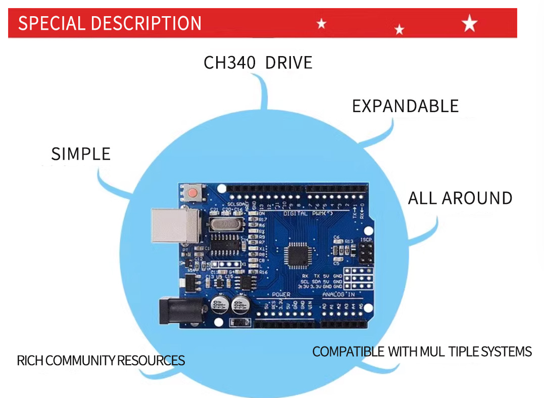 1pcs XTJduino UNO R3 Improved Version Development Board Learning ...