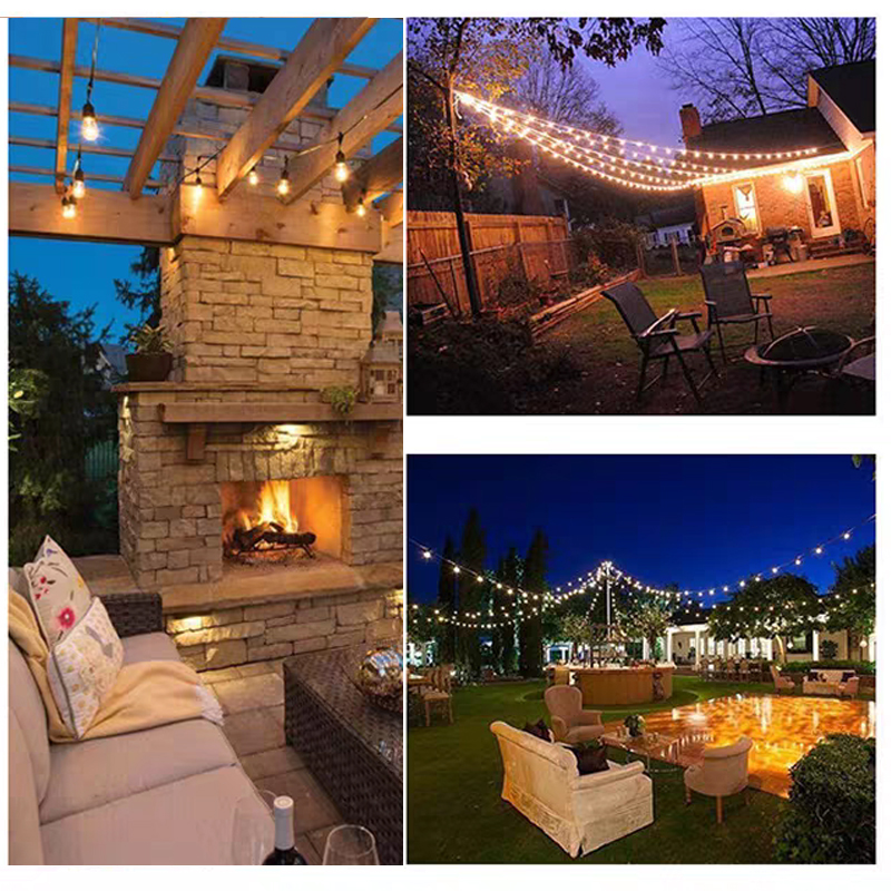 Led Bulb String Lights Outdoor Waterproof Fairy Lights Festival Party ...