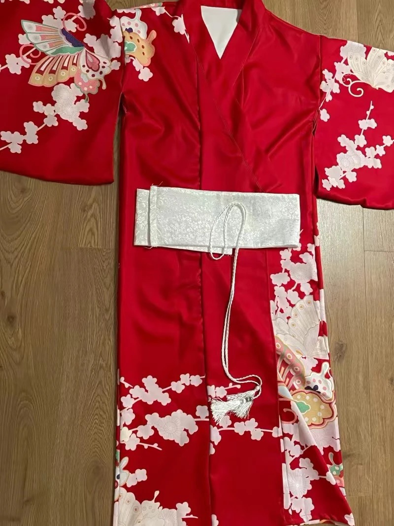 Kimono Women Japanese Style Formal Dress Retro Style Red Dress Japanese ...