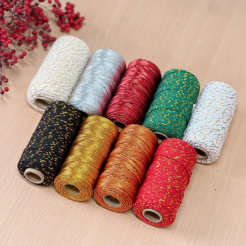 2mm Macrame Cord Cotton Macrame Rope Colorful Thread Cord Braided ...