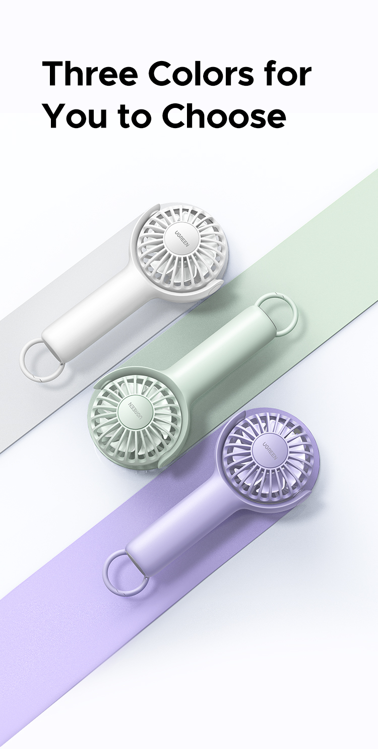UGREEN Mini Fan 3-Speed 330° Rotatable Strong Wind Adjustable Portable ...