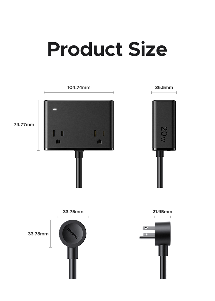 UGREEN S6 Magic Cube Socket plug-in board with USB multi-function plug ...