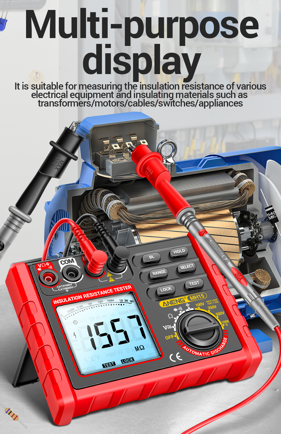 ANENG MH15 Insulation Resistance Multifunctional Digital Meter ...