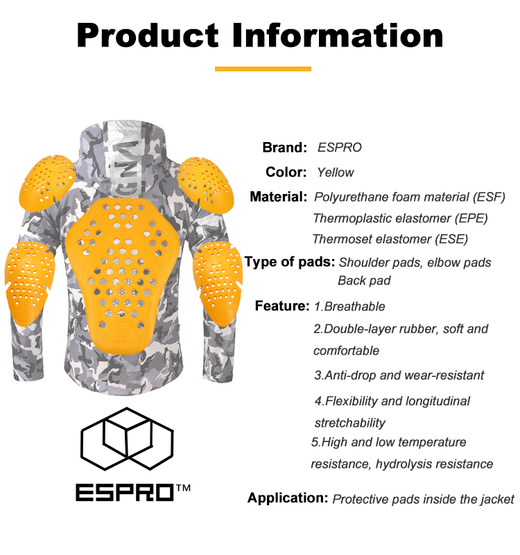 Motorcycle Armor CE certified Motorbike Back Jacket Insert Back ...