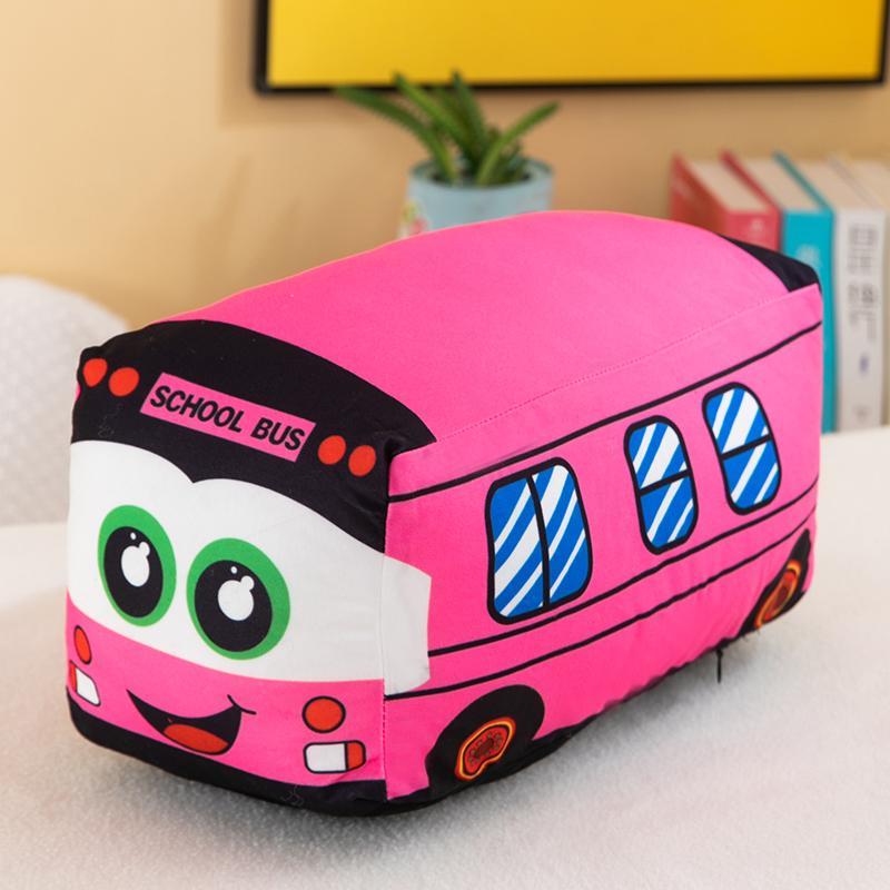 Stuffed School Bus Plush Toys Funny Car Plushie Gifts Vehicle Cartoon ...