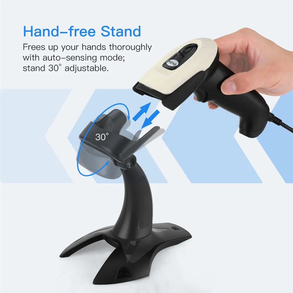 【3in1 1D 2D QR code scanner】Eyoyo Wireless 2D Barcode Scanner with ...