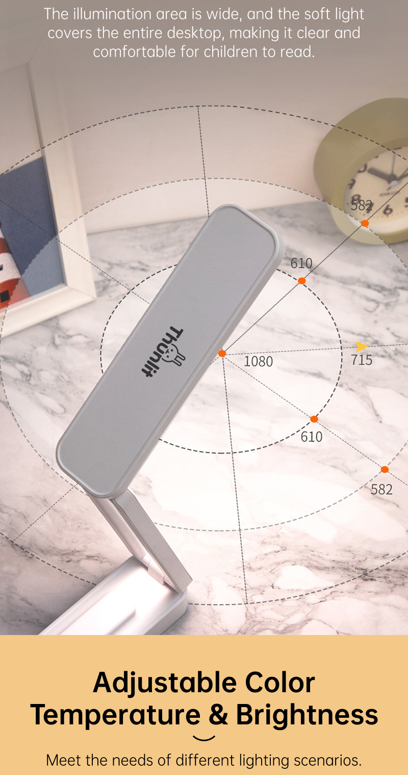 Thunlit Folding Reading Light 2000mAh Rechargeable Foldable Portable ...