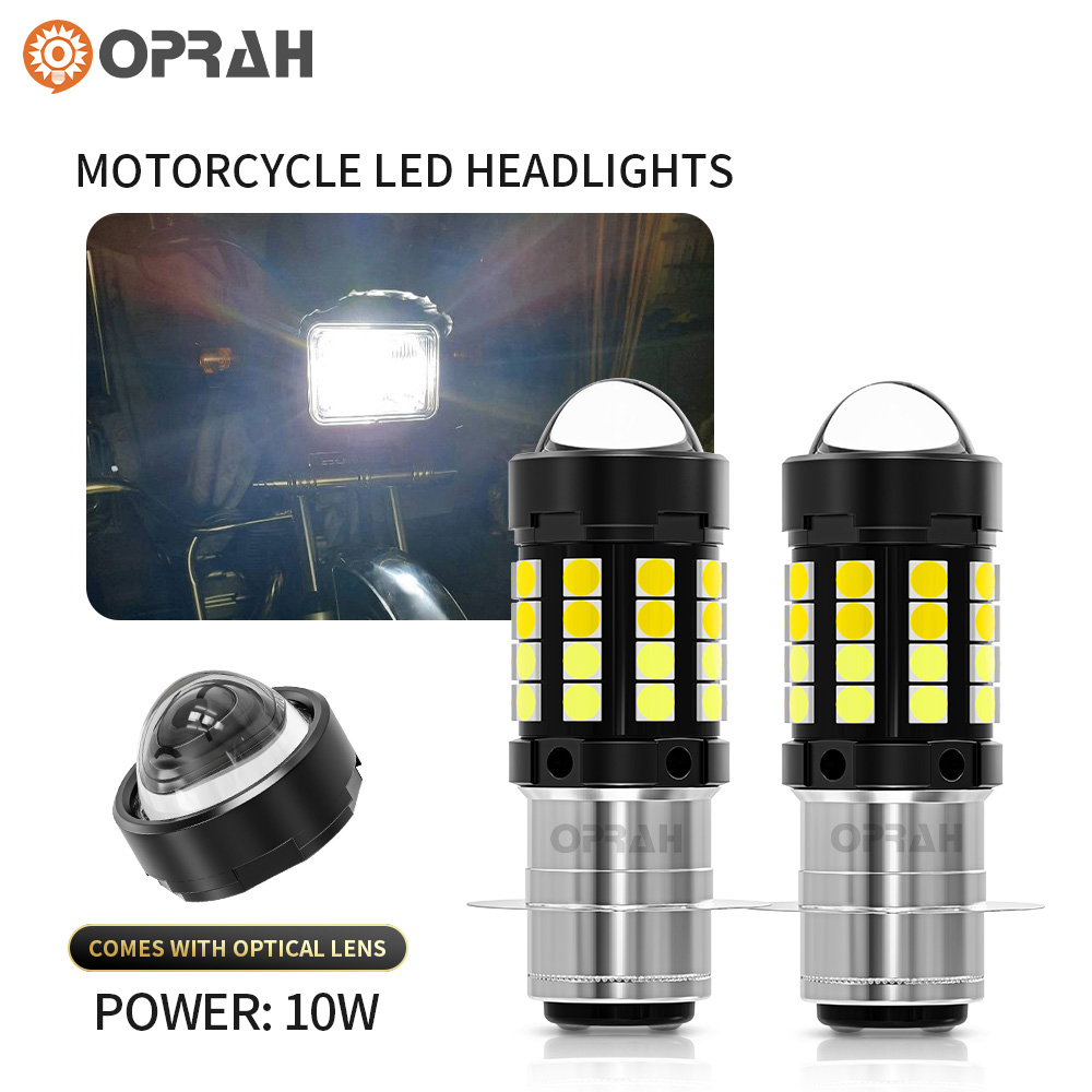 Oprah Super Bright LED Motorcycle Headlight P15D H4 BA20D 3030 36SMD Two-Color Hi/Low Beam ...