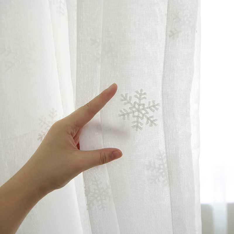 AnneyOneDecor White Snowflake Sheer Curtains for Christmas Holiday ...