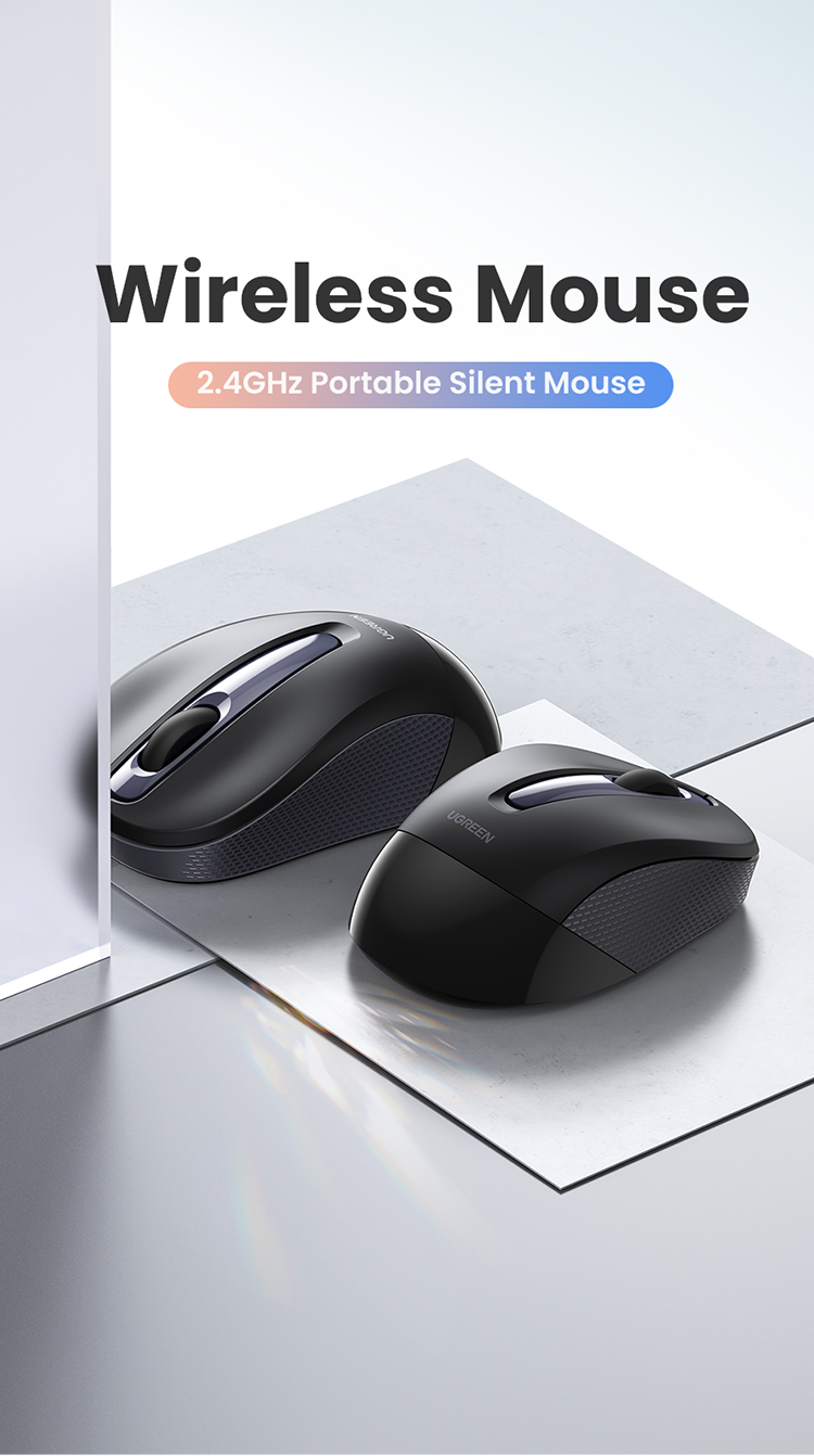 UGREEN Mouse Wireless Ergonomic Shape Silent Click 2400 DPI For MacBook ...