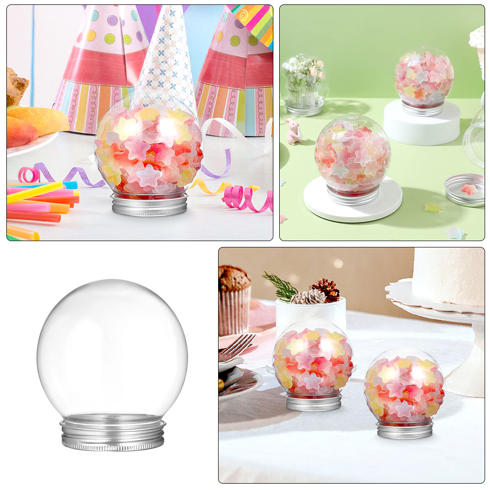 Fillable Snow Globe Plastic Water Candy Bottle Christmas Kit Round ...