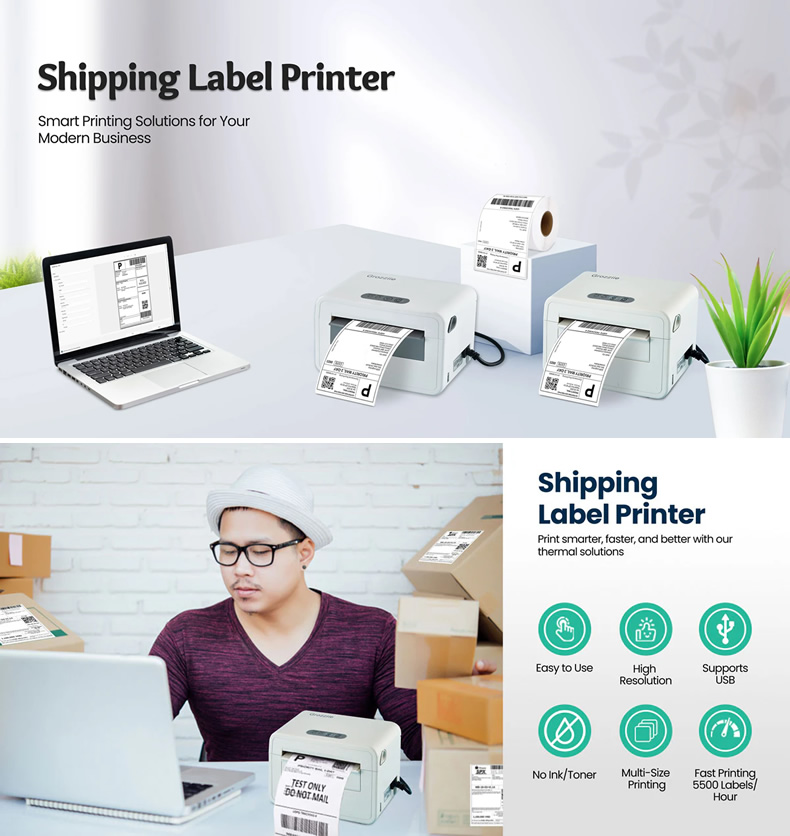 A6 A7 Thermal Printer Bluetooth Waybill Barcode Shipping Bluetooth ...
