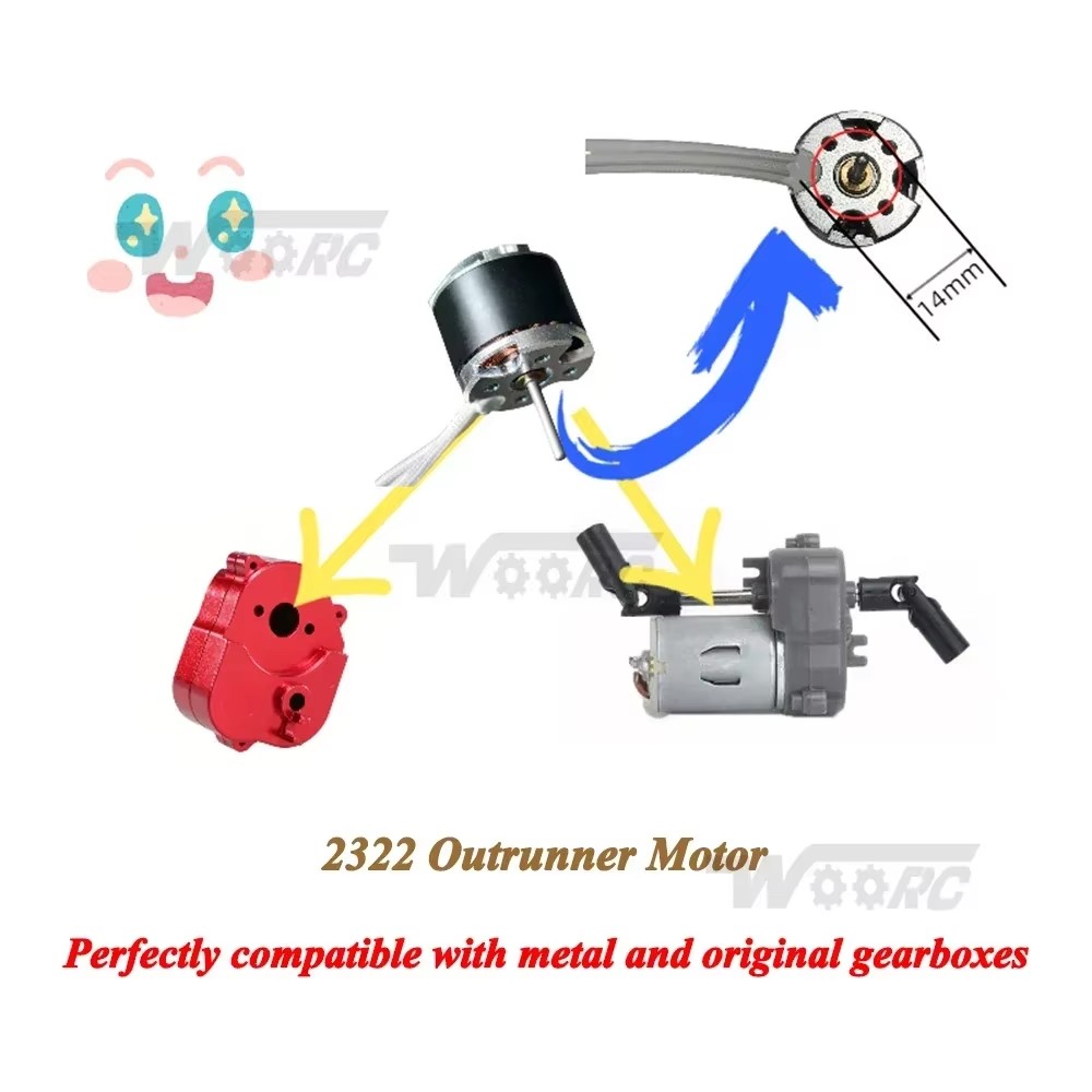 NEEBRC 2322 2600KV Outrunner Brushless Motor Crawler Motor With AM32 ...