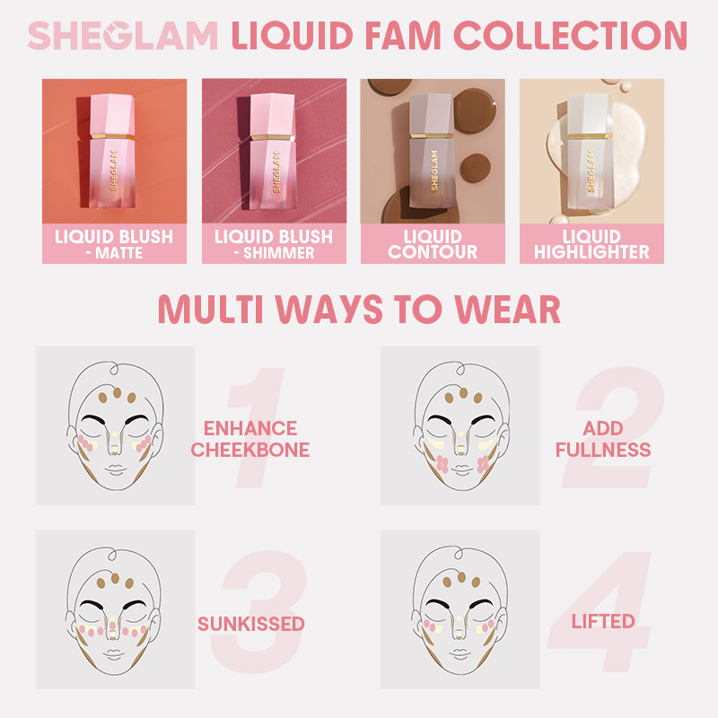 SHEGLAM Color Bloom Liquid Blush Matte Finish-Gel Cream Blush Long ...