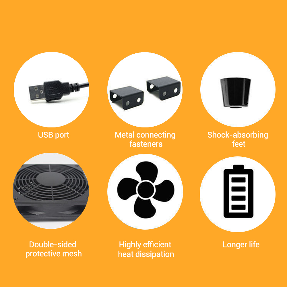 1200RPM USB Router Fan Wifi Modem Cooling Rack Router Cool 120CM Wire ...