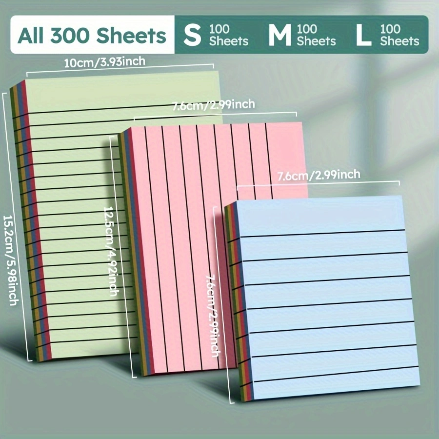 Horizontal line sticky notes notepad memo pad junior high school ...