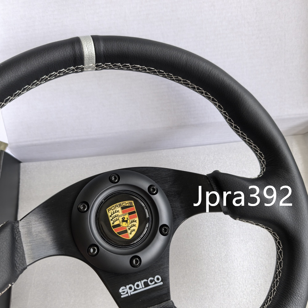 Porsche's logo D-shaped sports steering wheel Universal 320 mm leather ...