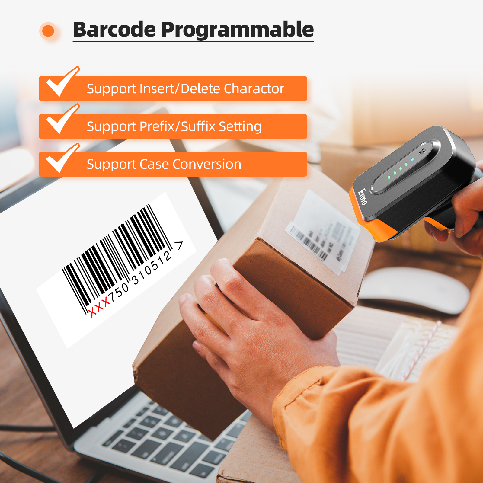 Eyoyo 2D Bluetooth QR Code Screen Reader With Base 3-in-1 Wireless ...