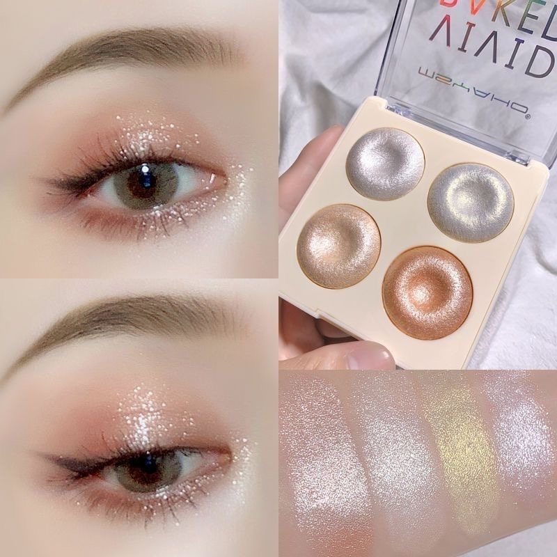 MSYAHO Donut Highlight Palette 4 Colors glitter pearl pigment long ...