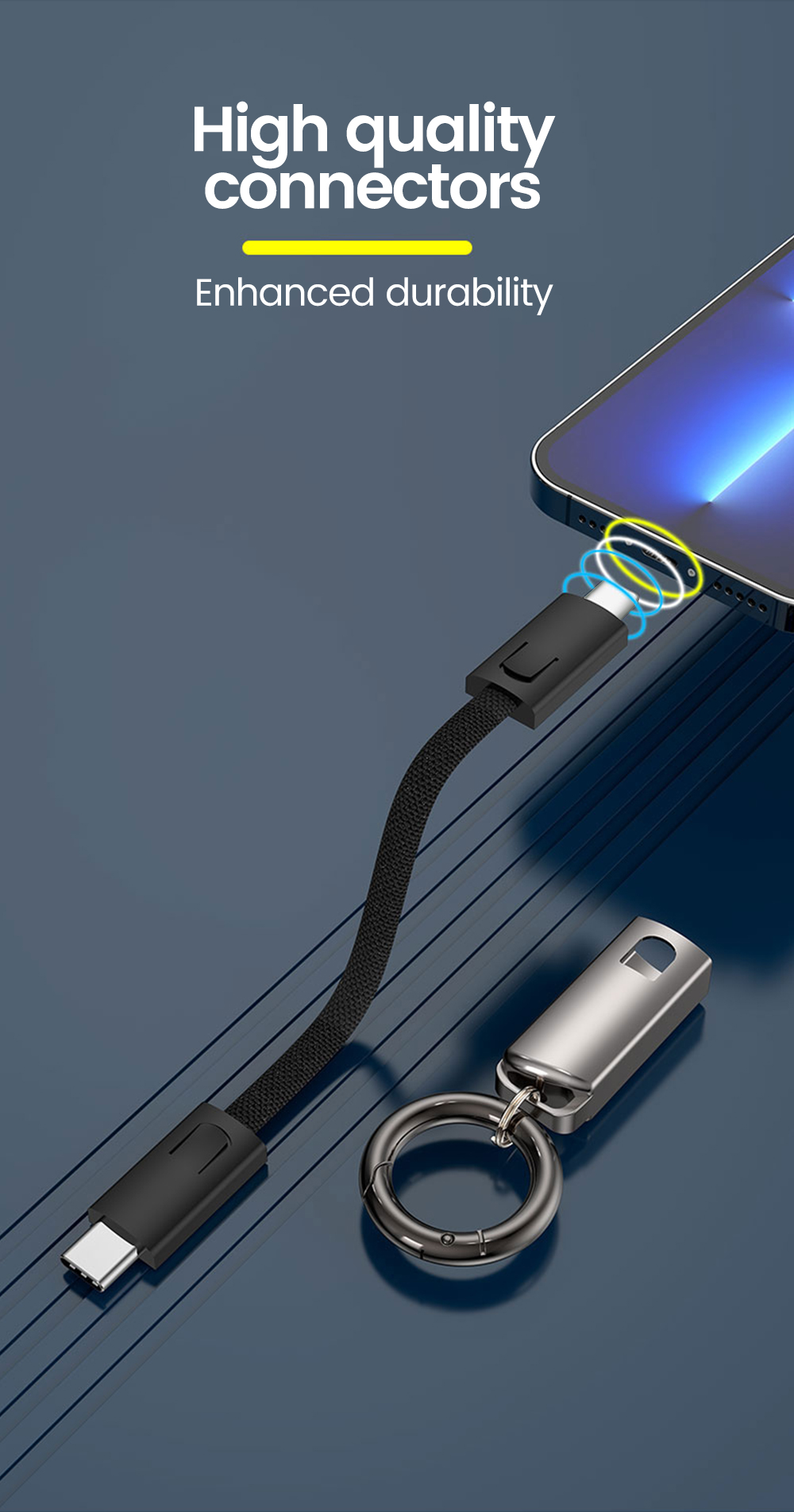 Twitch 65W Fast Charging Zinc Alloy Keychain Type C to Type C Data ...