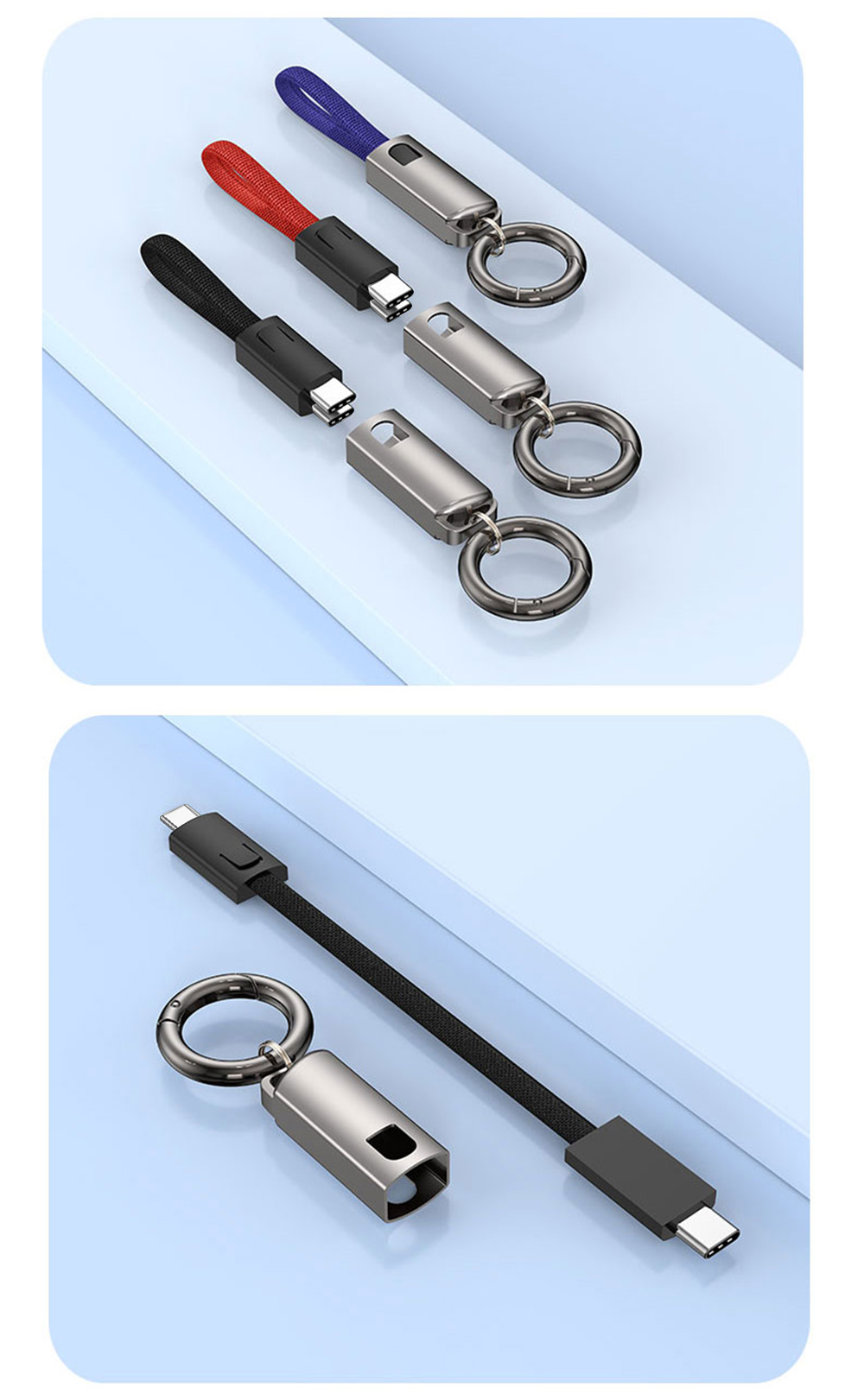 Twitch 65W Fast Charging Zinc Alloy Keychain Type C to Type C Data ...