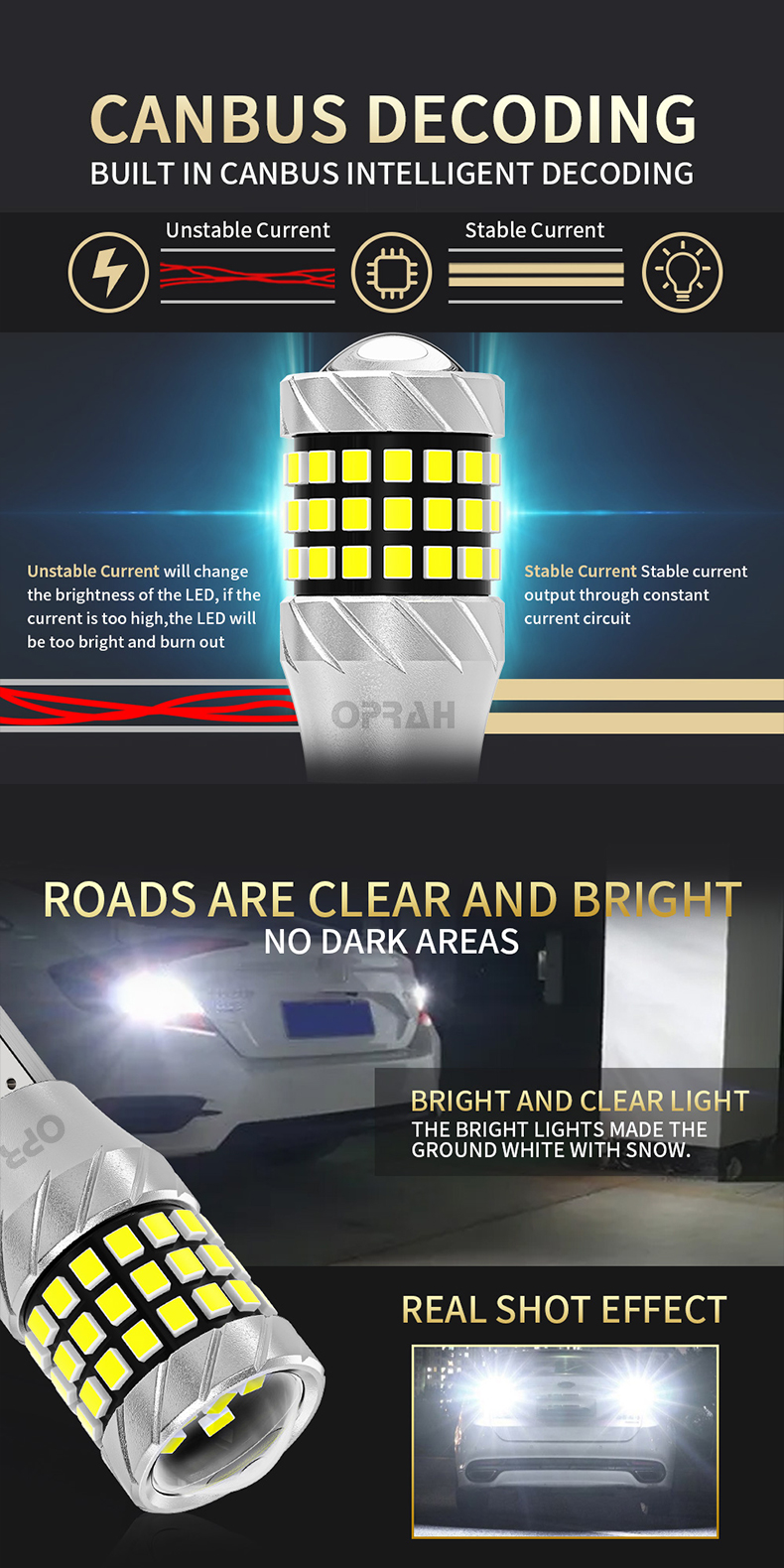 Oprah 2pcs T15 LED Bulb 2016 57SMD Car LED Bulb Replacement Bulb ...