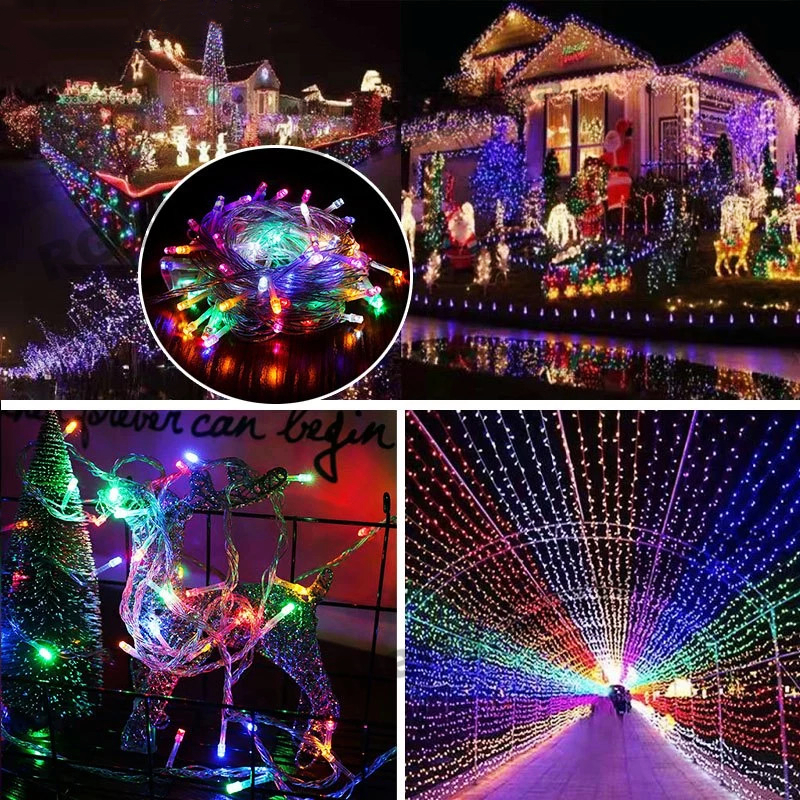 10M 100 light Strings Christmas Decoration Lights Waterproof Indoor ...