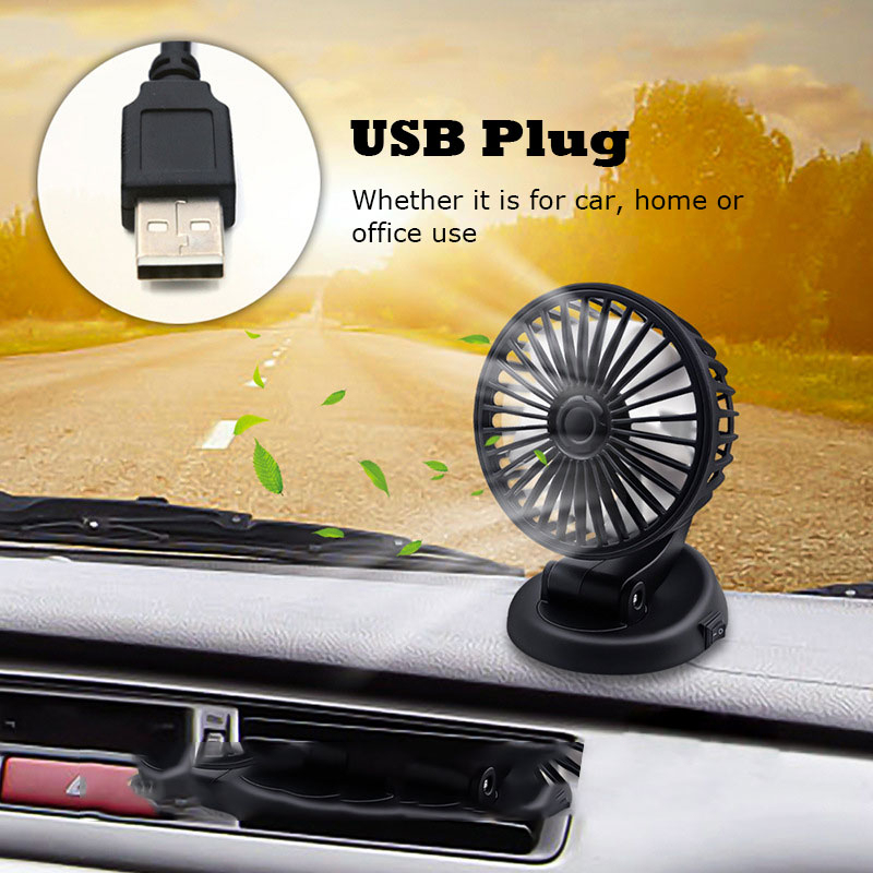 Car Electric Fan Dash Cooling Mini USB 12V 24V Charging Fan Single Head ...