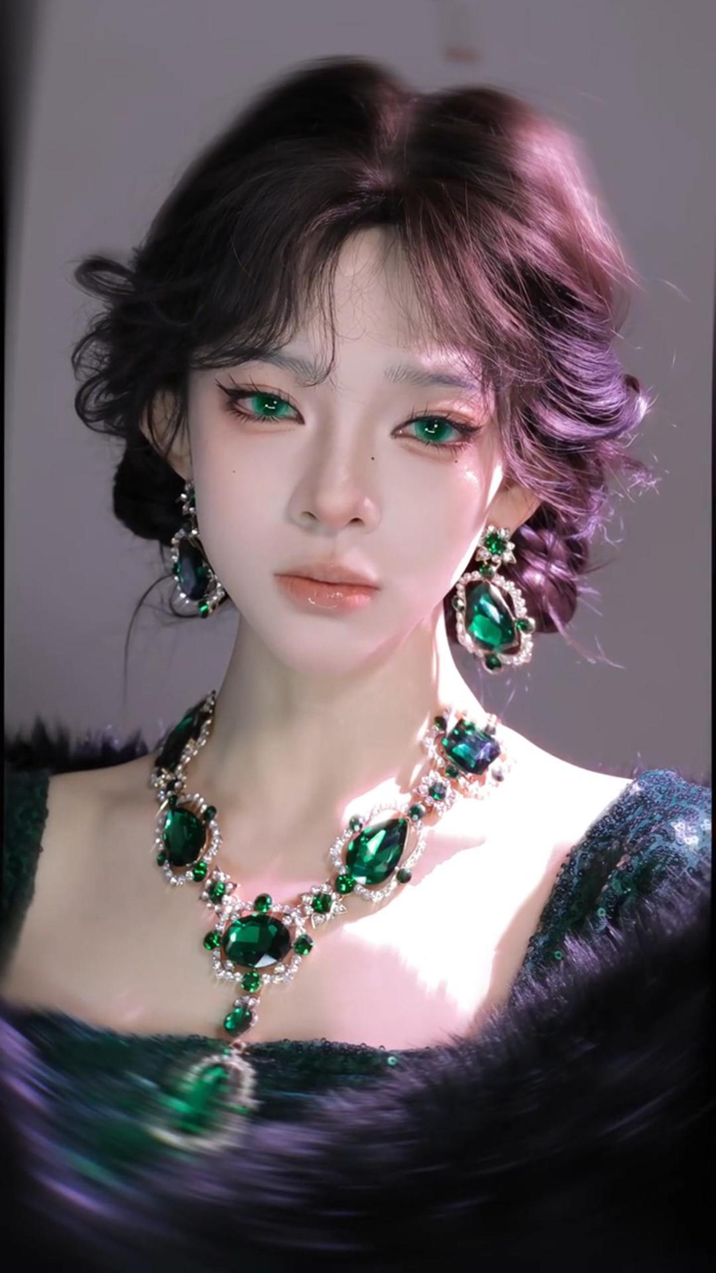 【COD&0~-8.00】KSSEYE 2pcs Green Contact Lenses 14.2MM Daily use Contacts ...