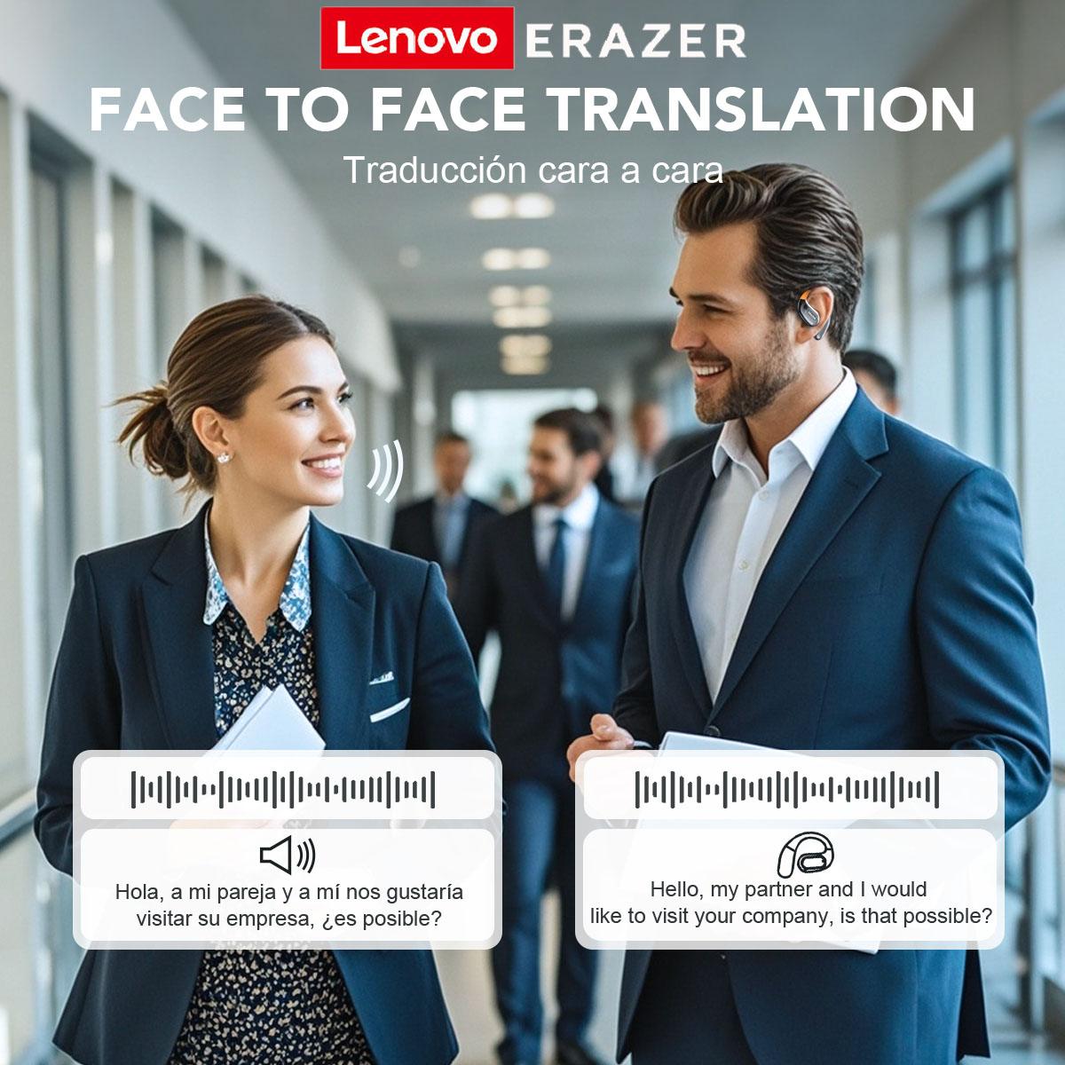 Lenovo ERAZER XF31 Al Smart Real-Time Translation Wireless Earphones ...