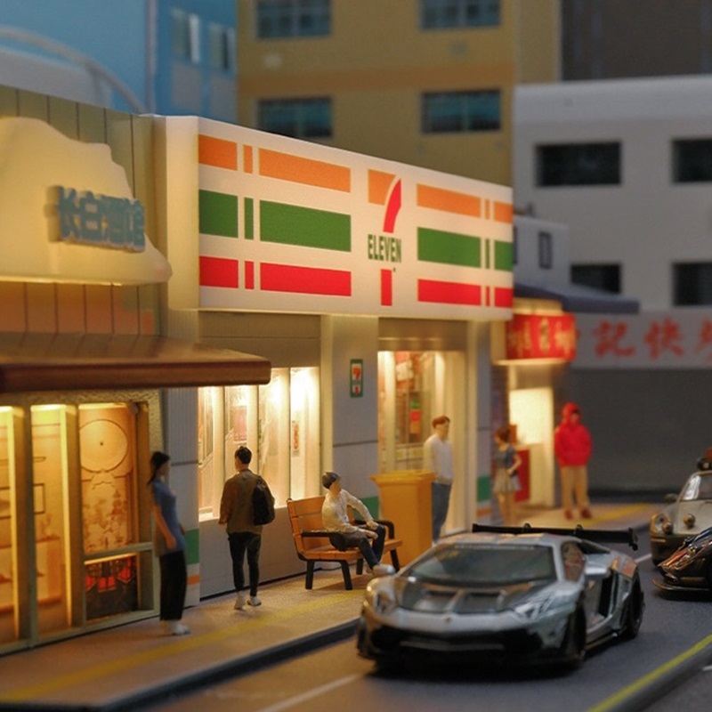 1/64 Restaurants Micro Street Scene(Lighting)Diorama Mini Model KIV ...