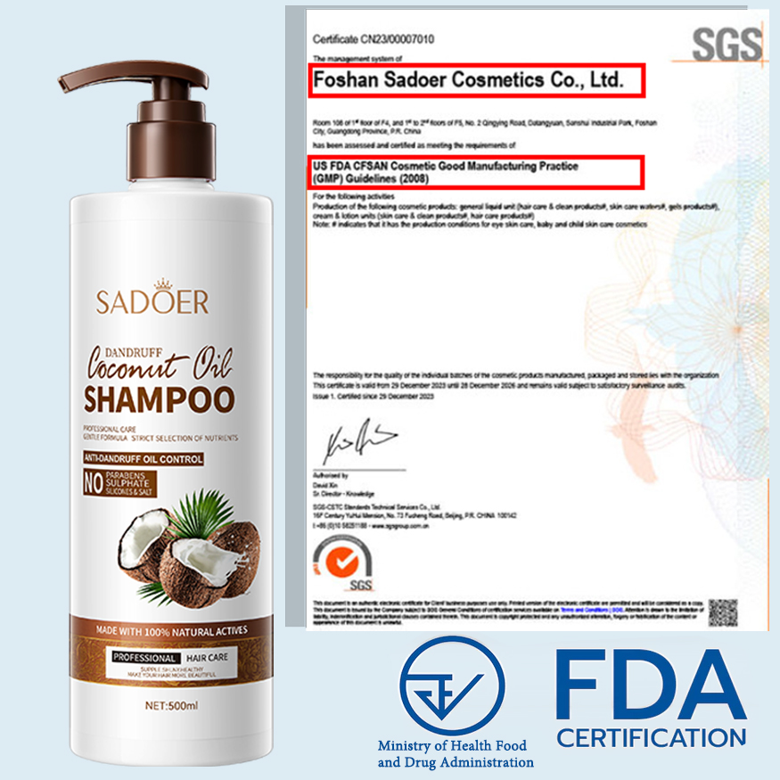 SADOER Coconut Oil Shampoo Deep Cleaning Anti-Dandruff Repair Damage Hair Dry Hair Care ...