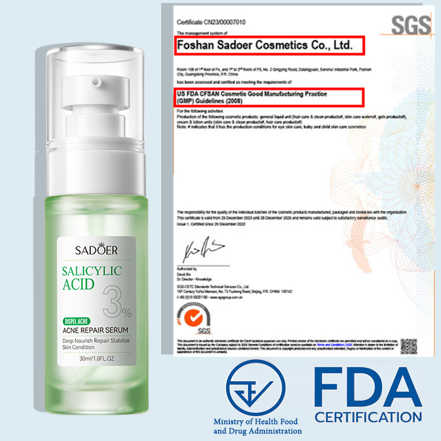 SADOER 3% Salicylic Acid Acne Treatment Serum Pimple Remover Anti Acne Marks Oil Control 30ml ...