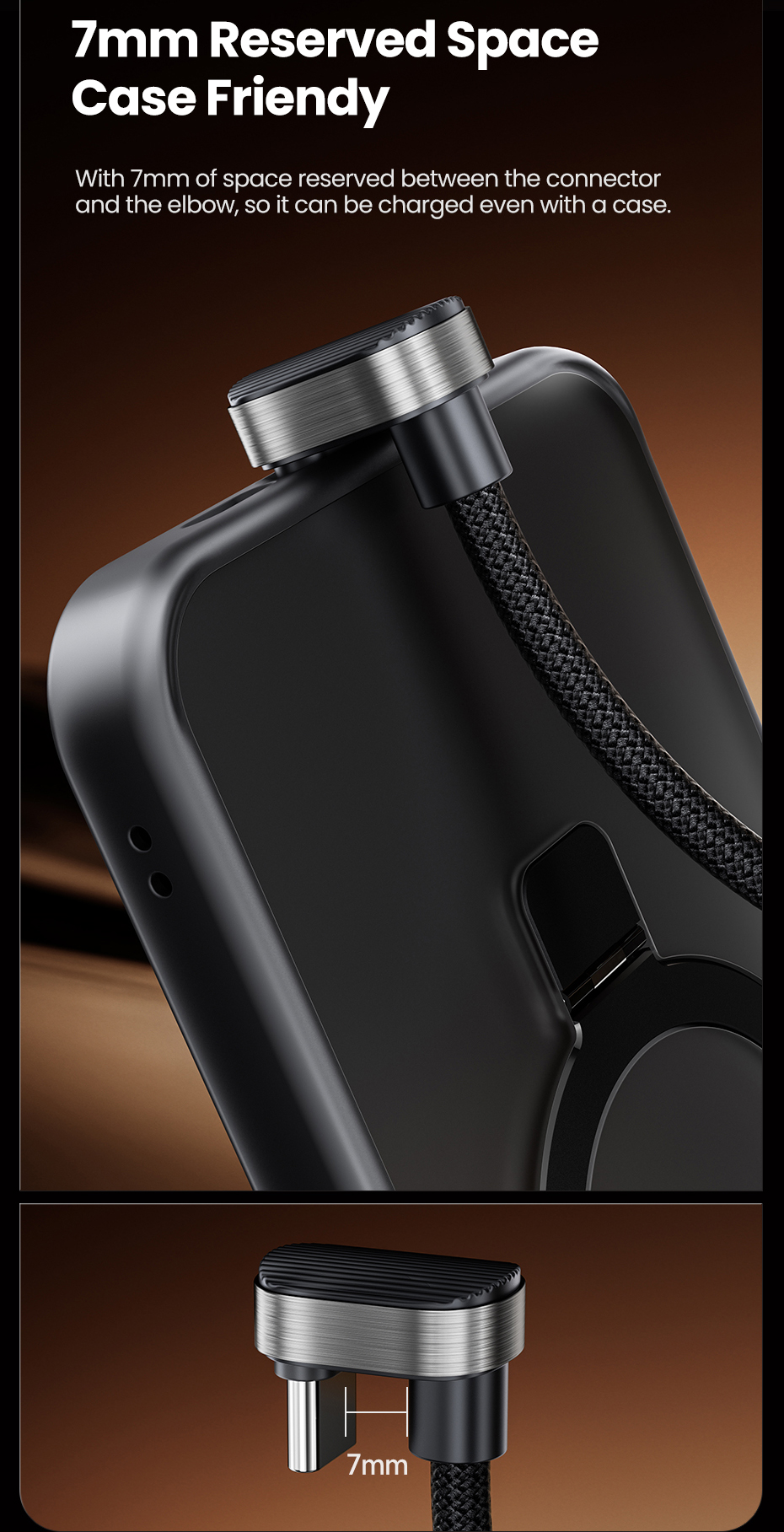 Toocki 100W Type C To Type C U-Shaped Elbow Design Cable With180 Degree bending PD20W Type C To ...