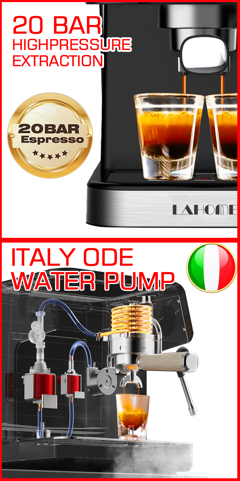 LAHOME Smart Hot/Cold Brew Coffee Maker Machine Auto Espresso Americano ...