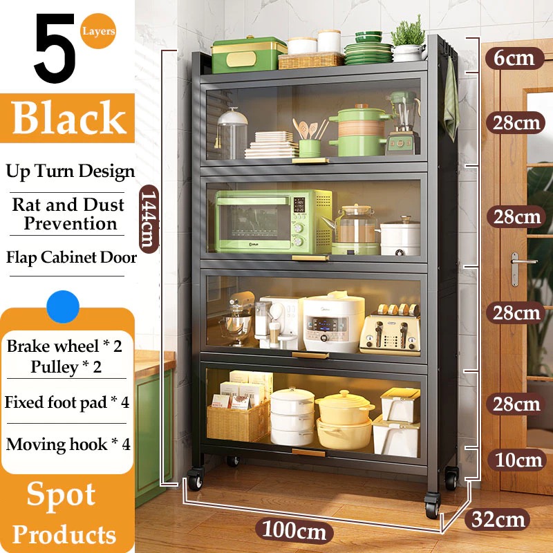 Kitchen storage shelf Multi-function storage cabinet Microwave ...
